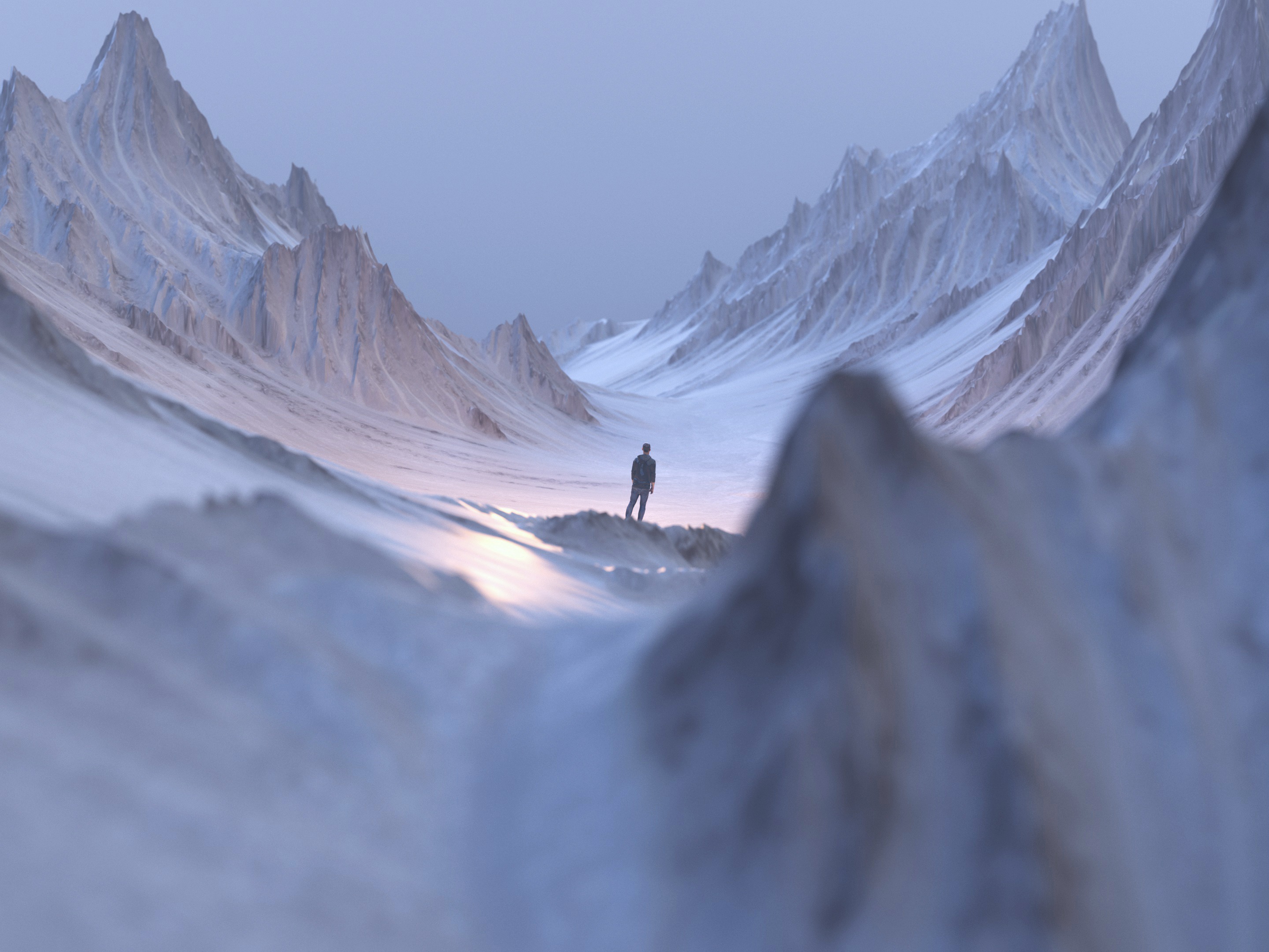 Daily render/redshift 雪山_旧草-站酷ZCOOL