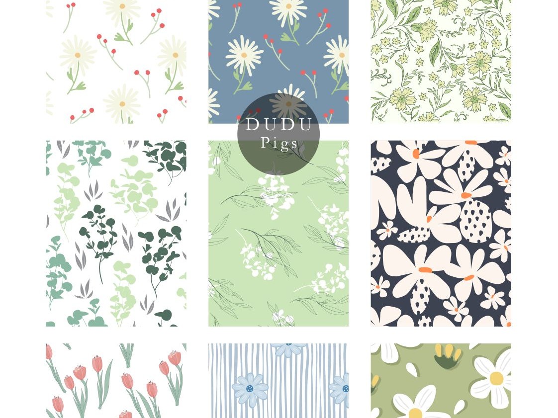 004-9款日韩风清新小碎花_嘟嘟猪设计素材铺-站酷ZCOOL