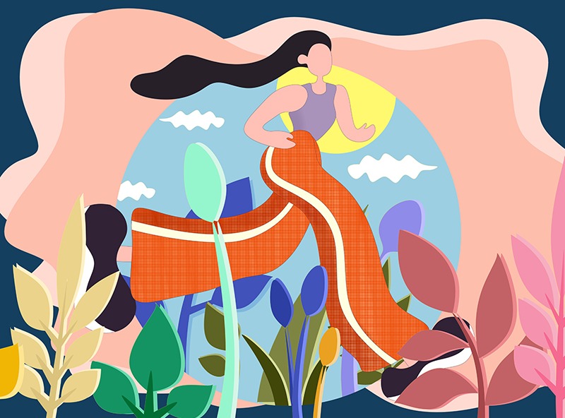 晨跑的人-扁平插画_手可摘星陈66-站酷ZCOOL