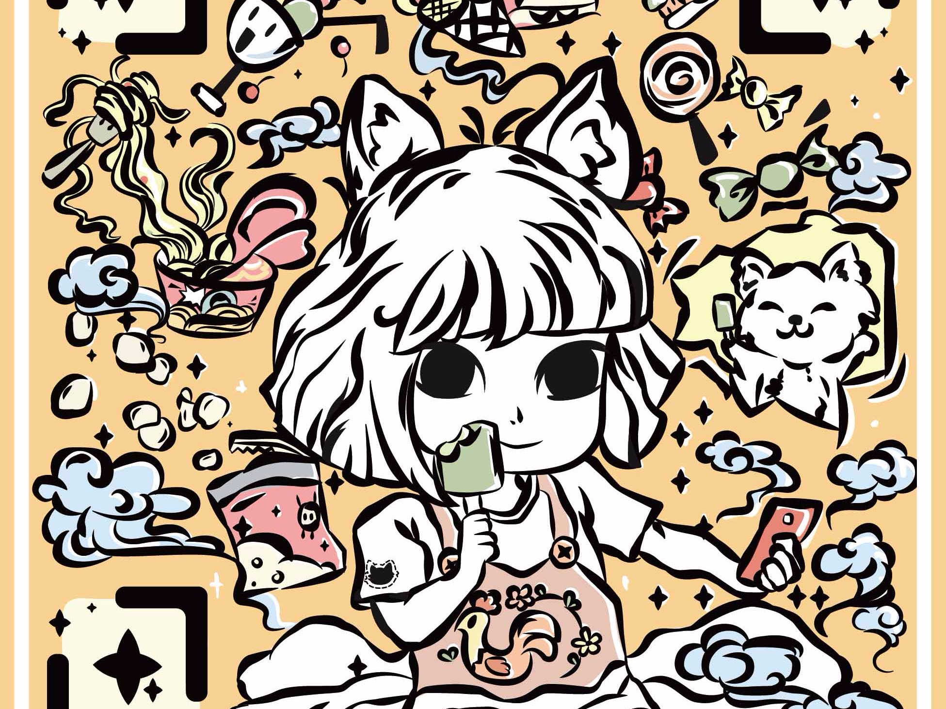 非人哉——九月，主题二维码绘制_叶思小秋秋qiu-站酷ZCOOL