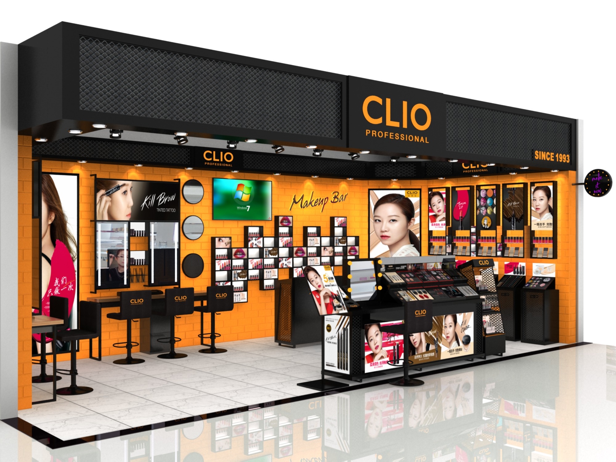 韩国CLIO品牌第二套终端形象设计--许昌新玛特店_陌泉-站酷ZCOOL