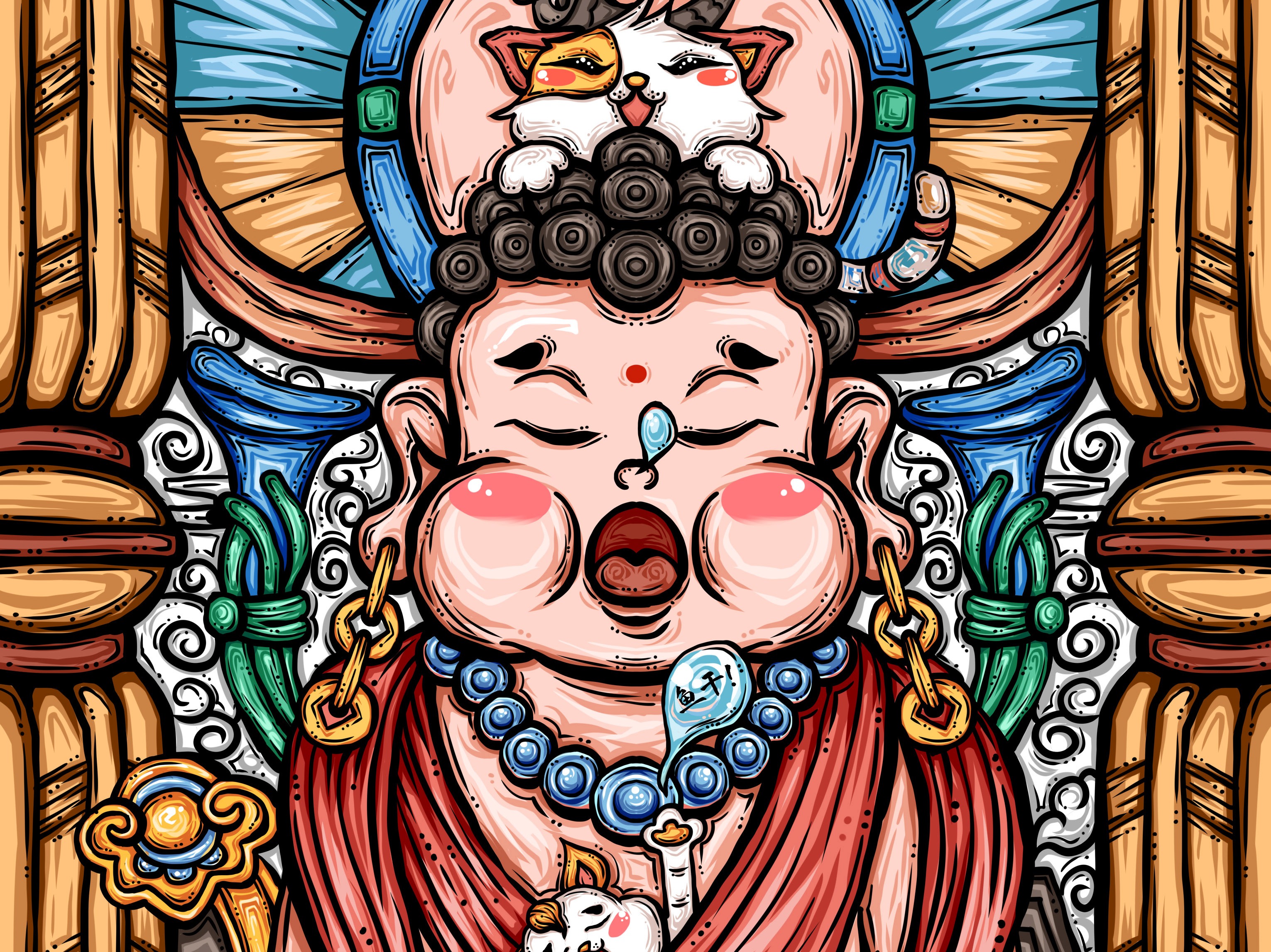 【国潮插画】心平气和_小洁云JIEYUN-站酷ZCOOL