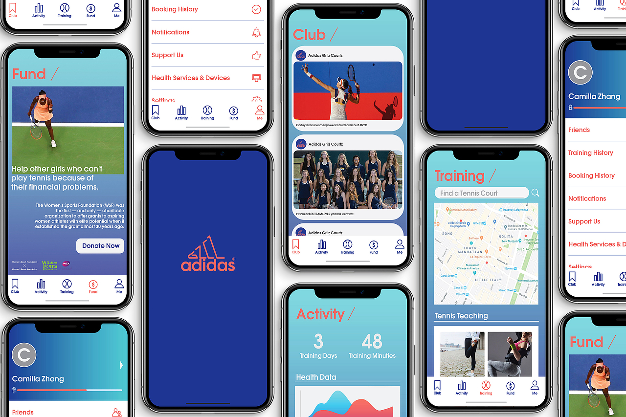 Adidas Girlz Courtz UI设计 APP界面_张兴言-站酷ZCOOL