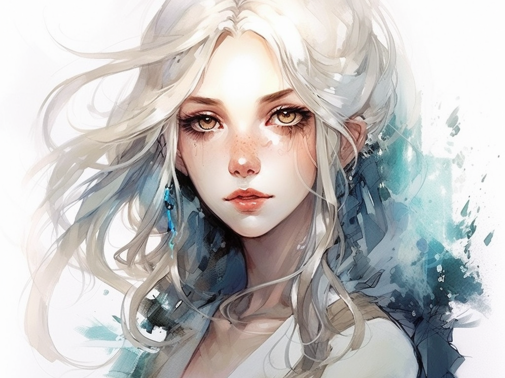 气质白发少女_特晰AI绘画-站酷ZCOOL