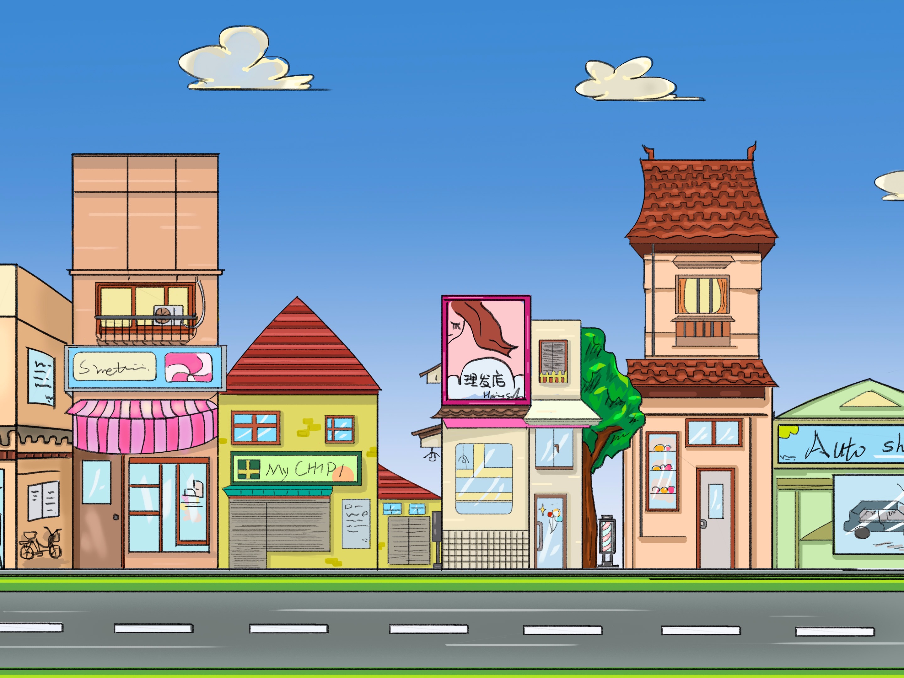 卡通街道_佟爽-站酷ZCOOL