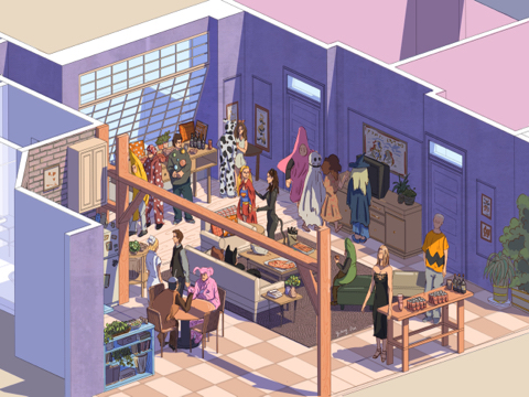 老友记插画｜莫妮卡家的万圣节_YT_Don-站酷ZCOOL