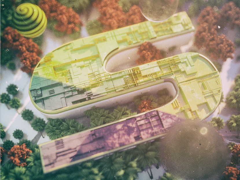 C4D森林场景字母（OC渲染）_小江AAA-站酷ZCOOL