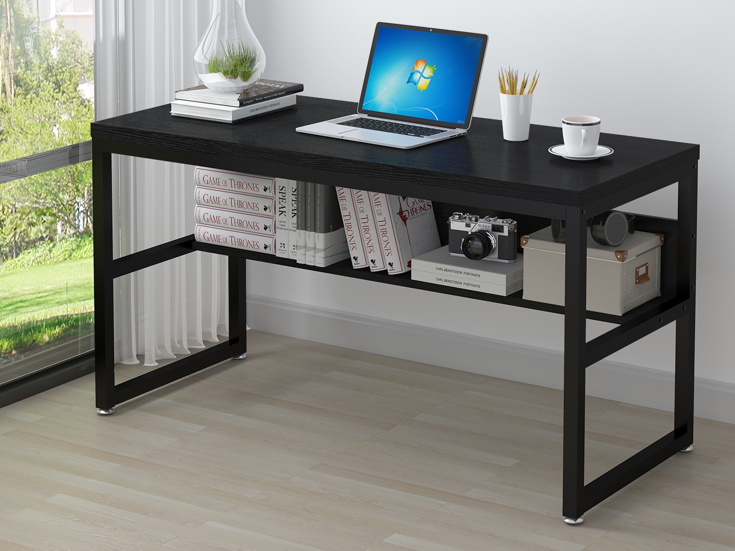 COMPUTER DESK WITH BOOKSHELF | ELEGANT | 亚马逊_z15338823692-站酷ZCOOL