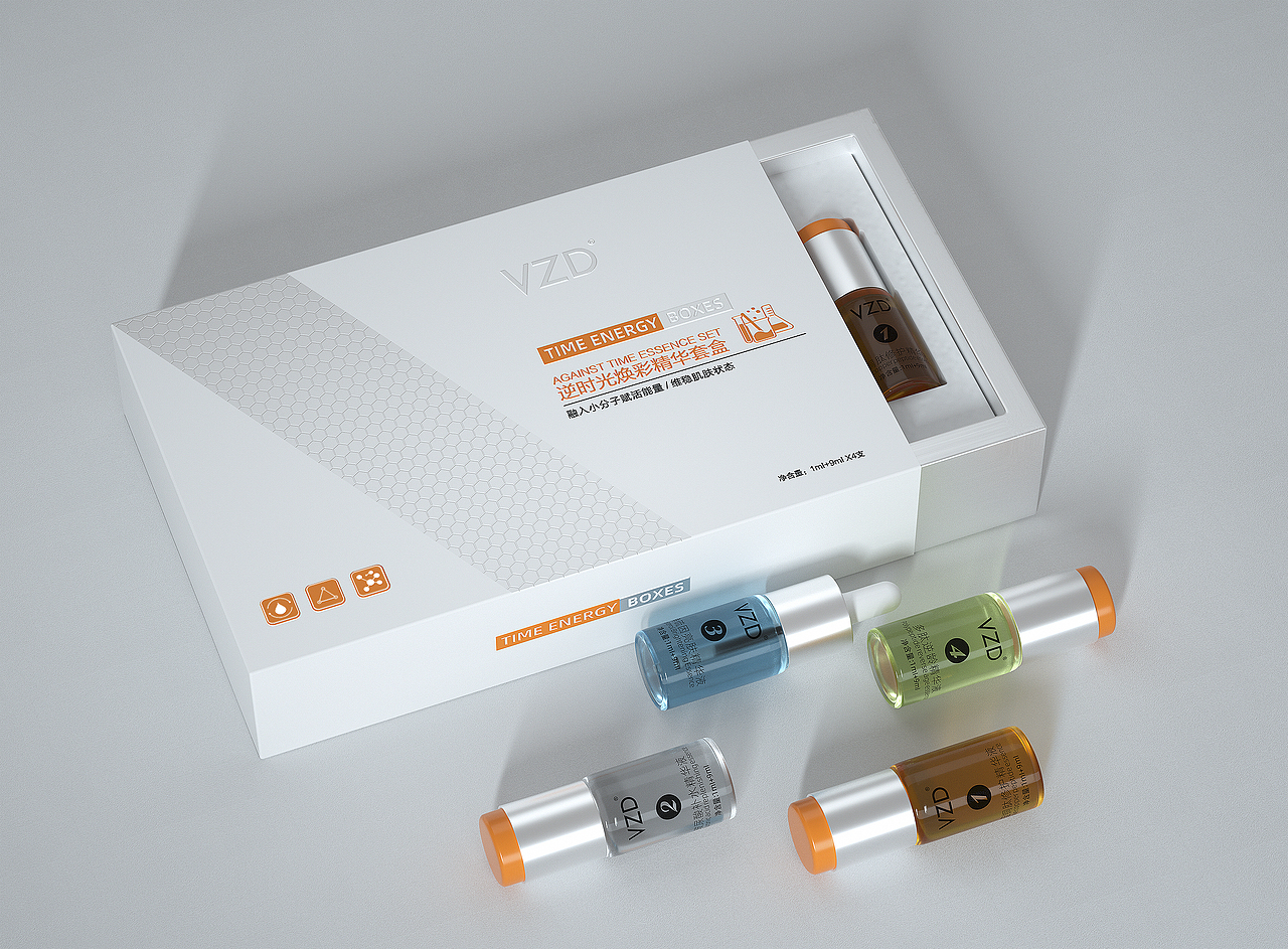 化妆品 精华液套盒建模渲染_卡尔Carle-站酷ZCOOL