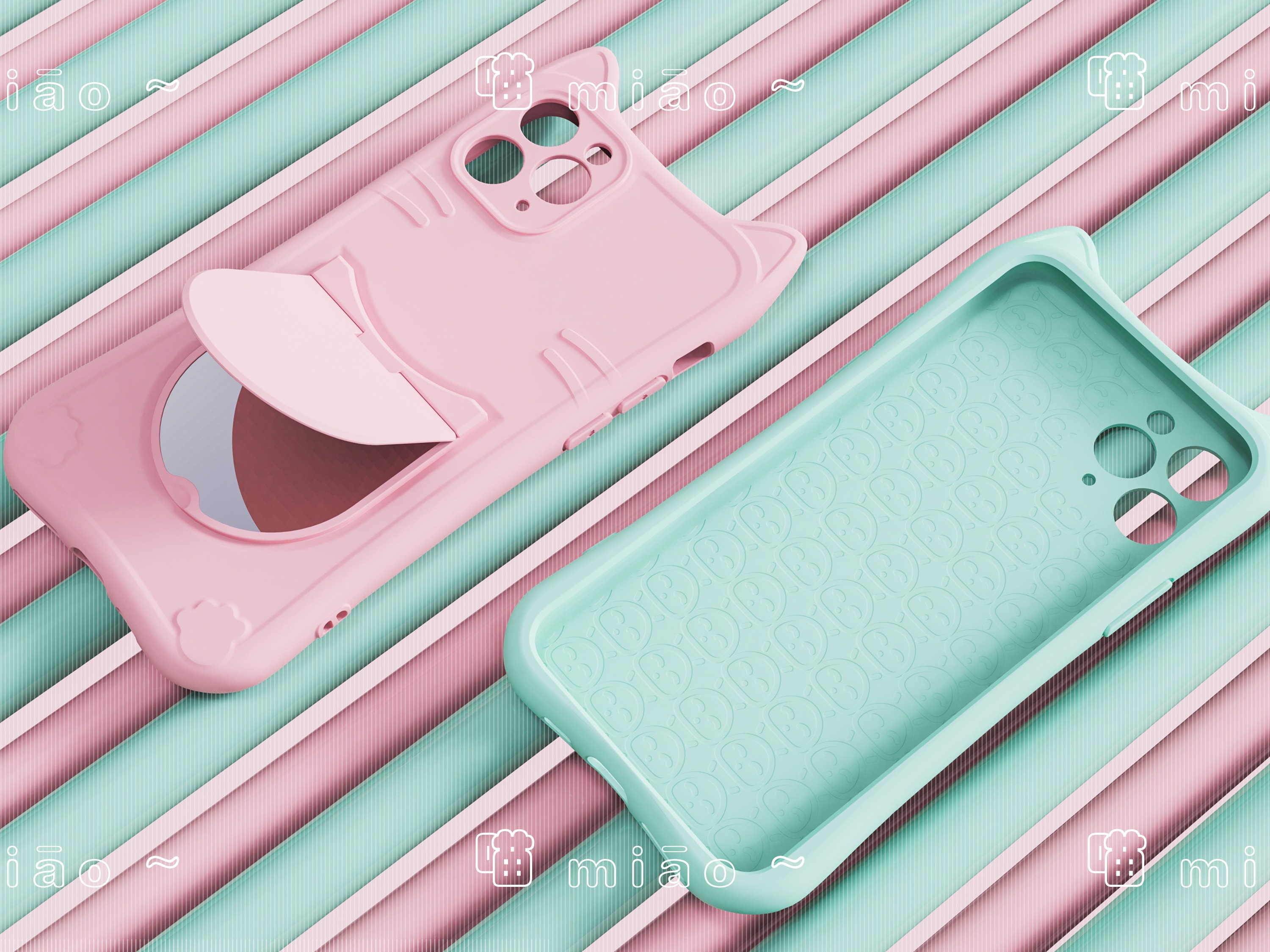 呆萌猫手机壳 Ⅲ丨CUTE CAT PHONE CASE_好好生活丨设计-站酷ZCOOL