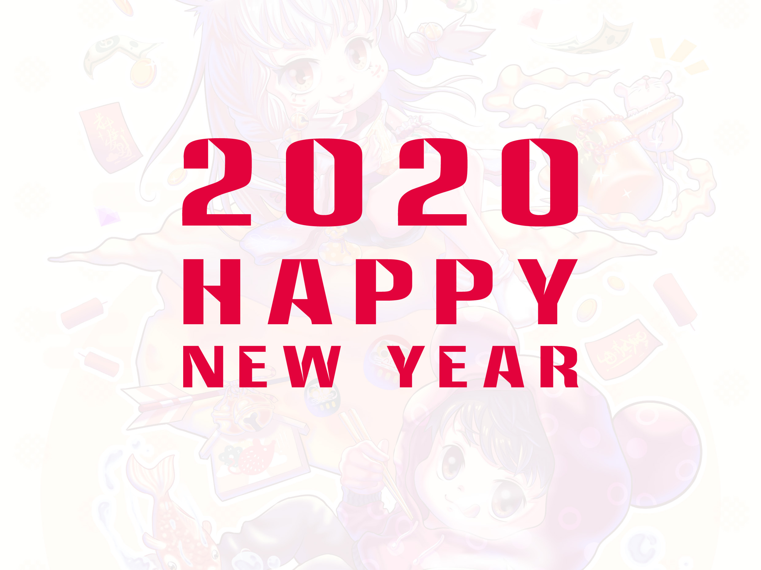 2020 HAPPY NEW YEAR 年賀狀_Chiho_Cheung-站酷ZCOOL