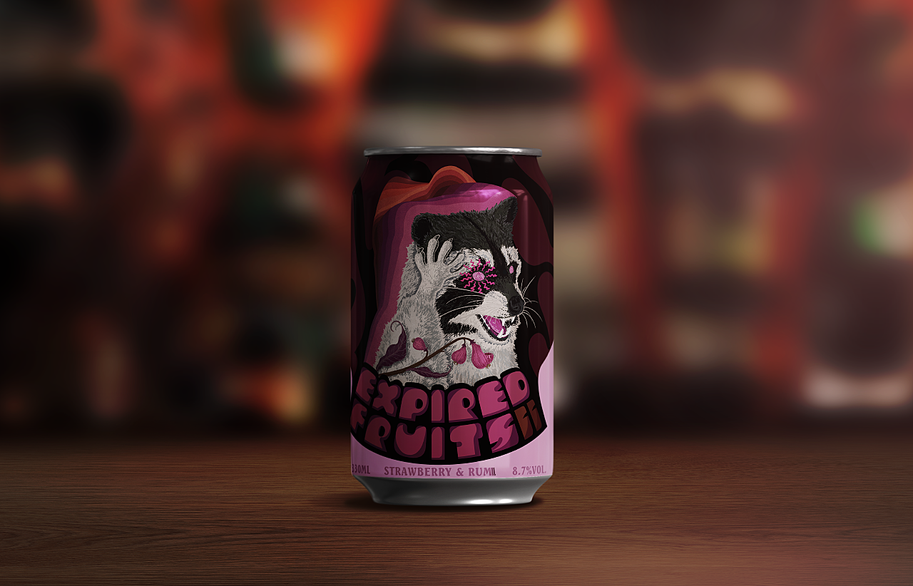 Expired Fruits 过期水果”预调酒的易拉罐包装设计平面包装rent铉原创作品 站酷zcool