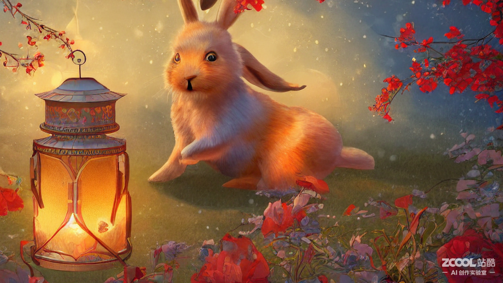 #AI创作实验室#兔年2023灯笼海报超写实国潮_过节费-站酷ZCOOL