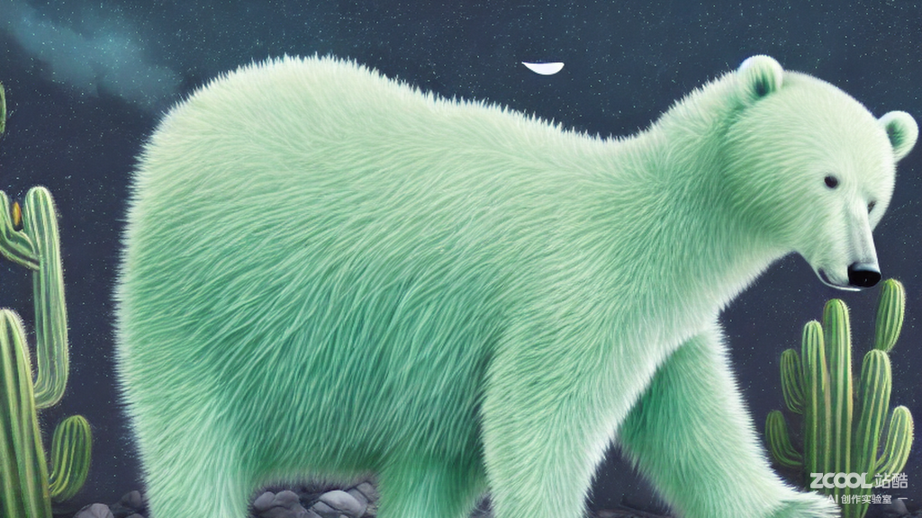 #AI创作实验室#仙人掌，北极熊_氟利昂不健康-站酷ZCOOL