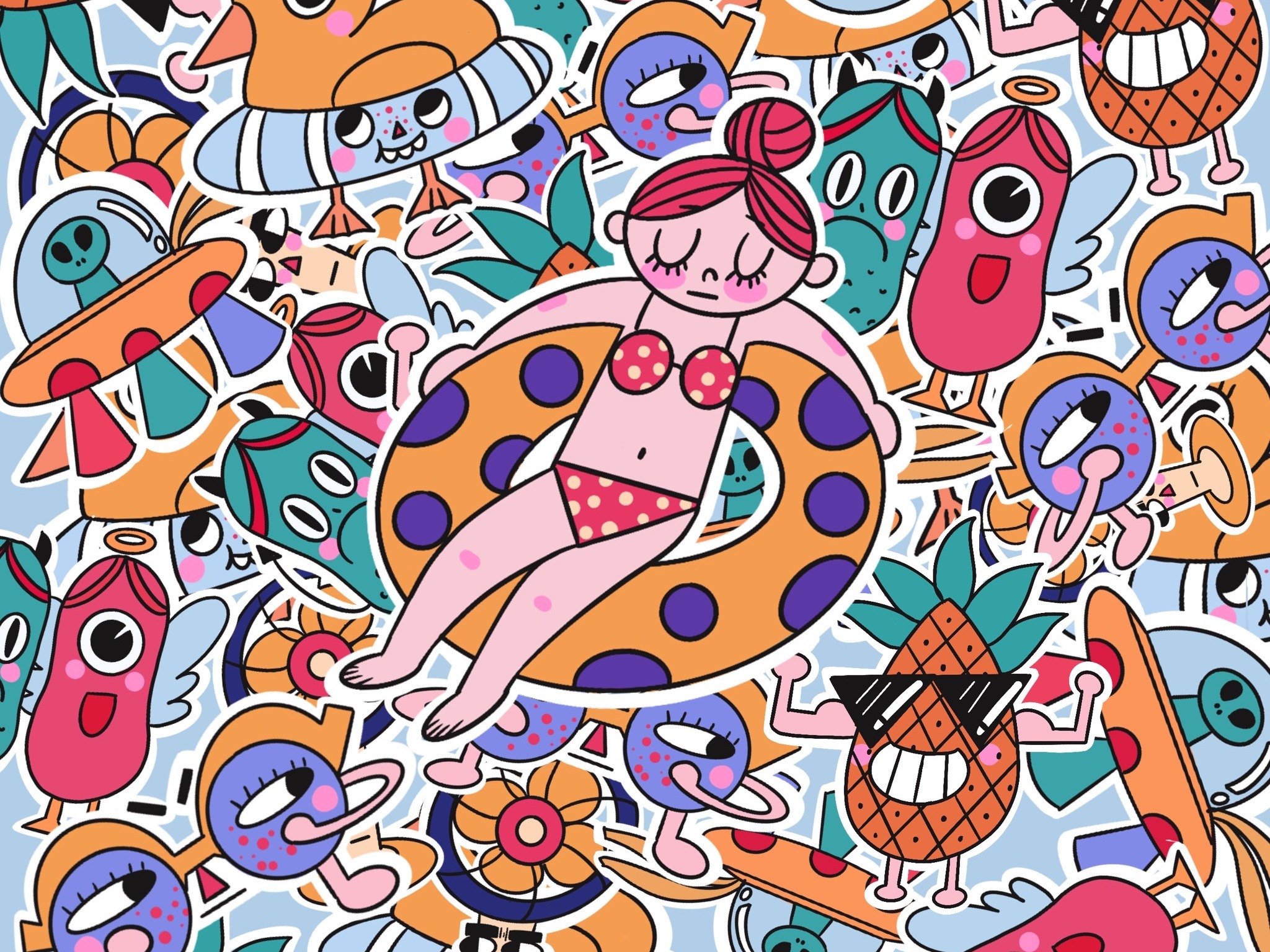 夏日派对_爱吃Eating-站酷ZCOOL