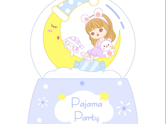 萌萌的睡眠派对主题水晶球音乐盒_WendyHan-站酷ZCOOL