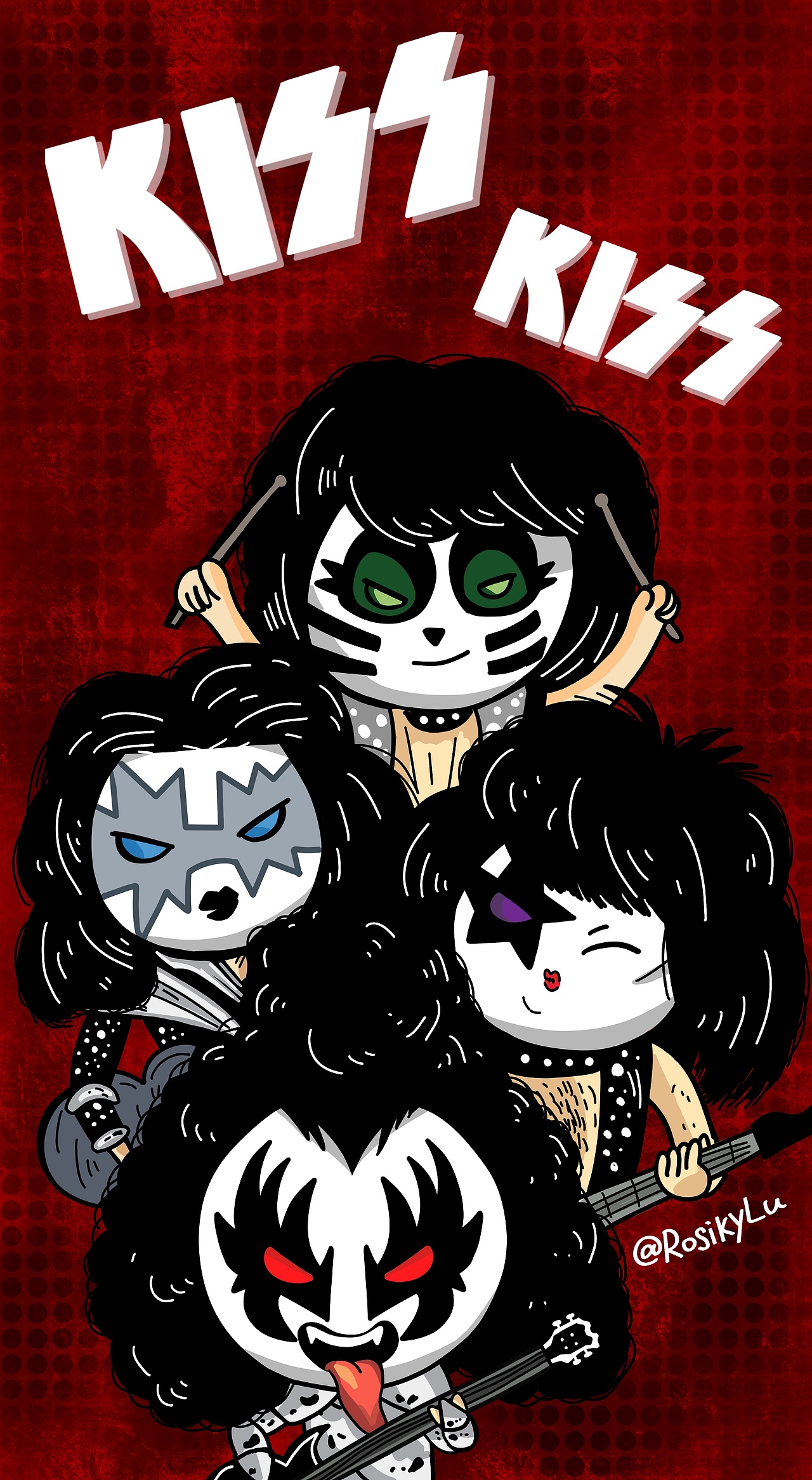 ipad画画procreate手绘练习kiss乐队_Rosiky-站酷ZCOOL