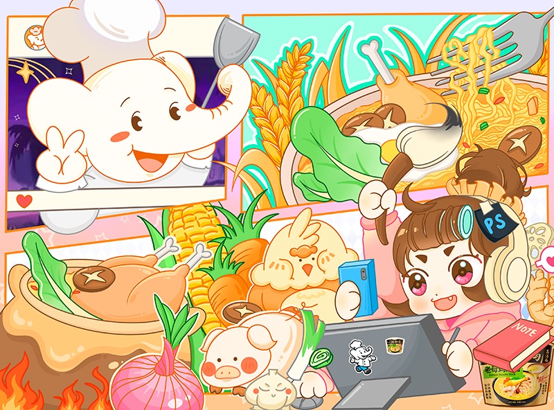 【白象汤好喝】熬夜少女的必备武器！_zoe大魔王w-站酷ZCOOL