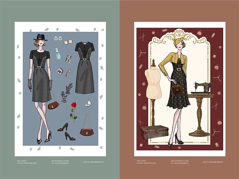 高级定制礼服设计/年会礼服原创设计手稿_EFZZ制服设计-站酷ZCOOL