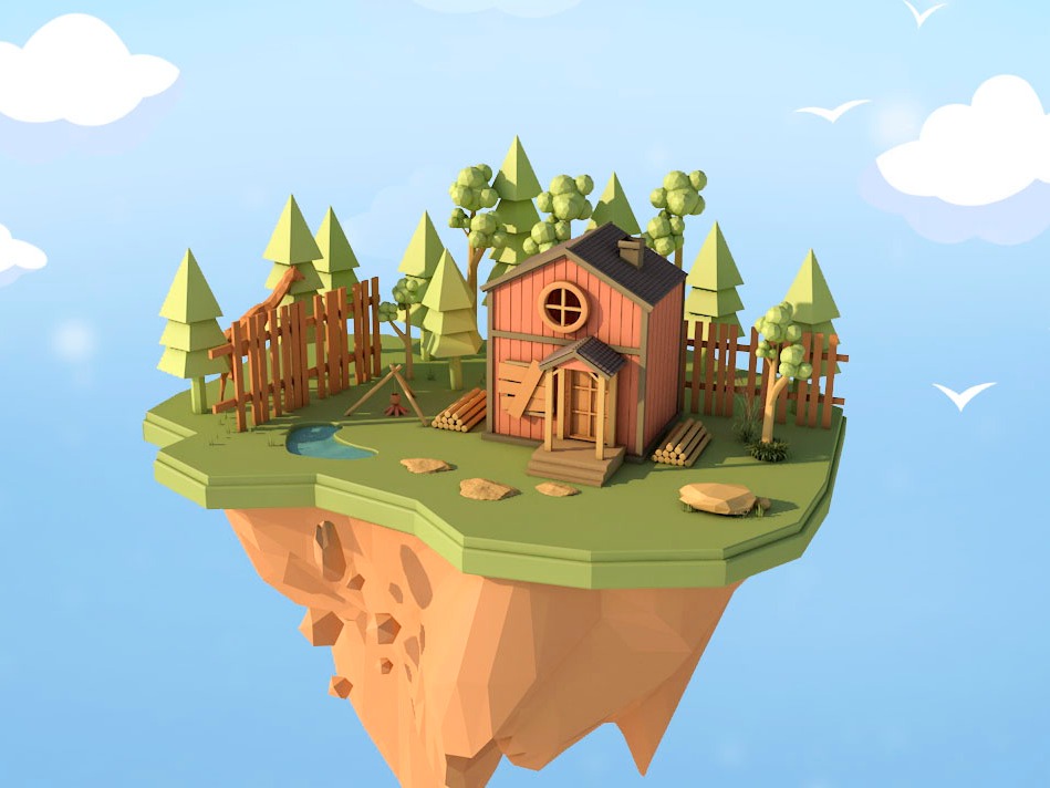 low poly练习C4D_MAOMAO1206-站酷ZCOOL