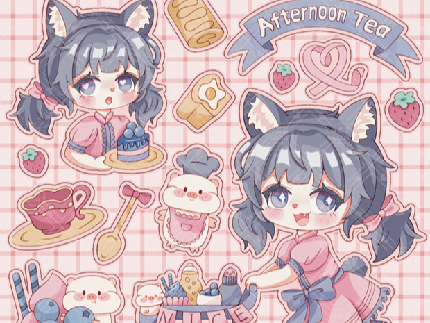 原创帖纸 ｜ 甜甜下午茶_小E酱sama-站酷ZCOOL