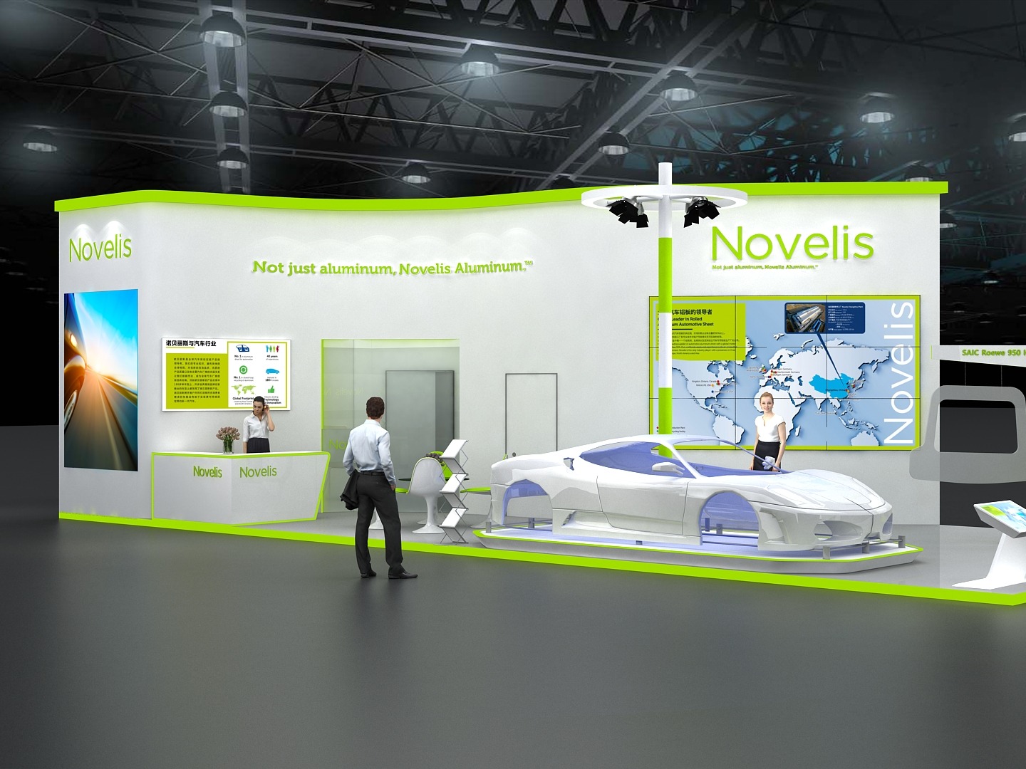 展台设计|诺贝丽斯车展120㎡_胡先森Design-站酷ZCOOL