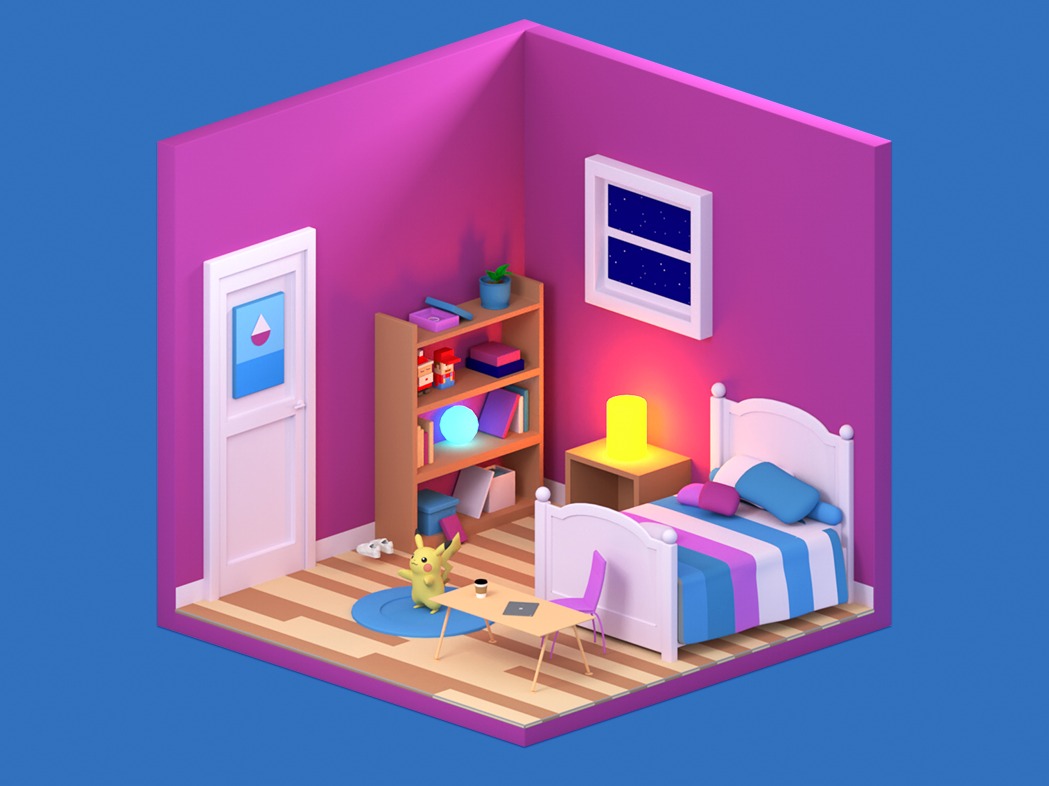3D Rooms Project_粥粥azo-站酷ZCOOL