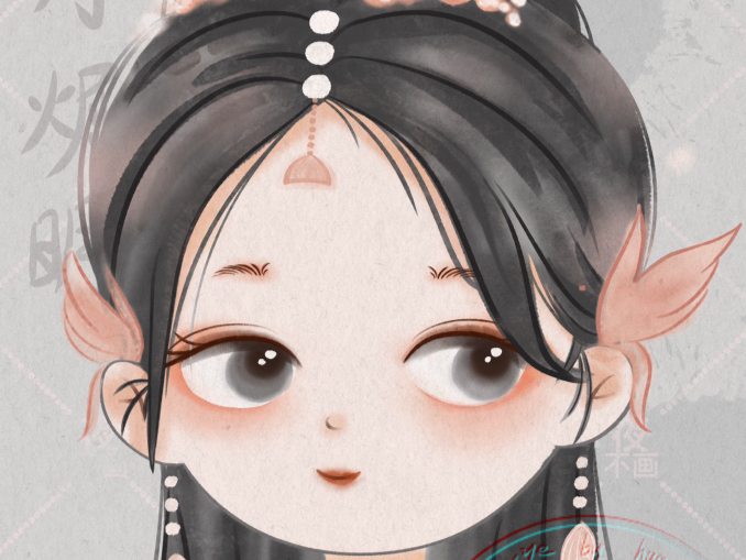 长月烬明／白鹿古装Q版_落画-站酷ZCOOL