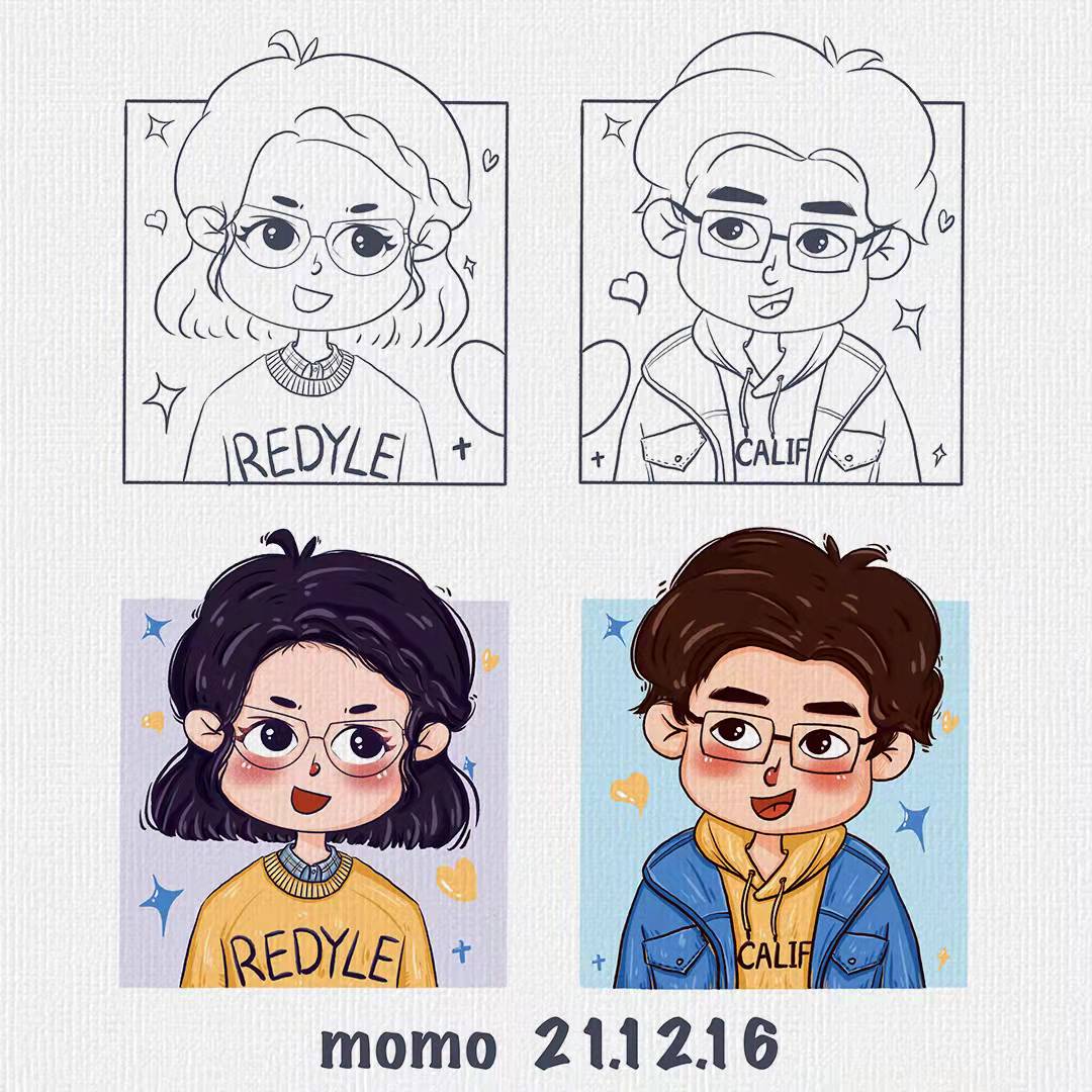 可爱风人物头像插画_MOMO0514-站酷ZCOOL