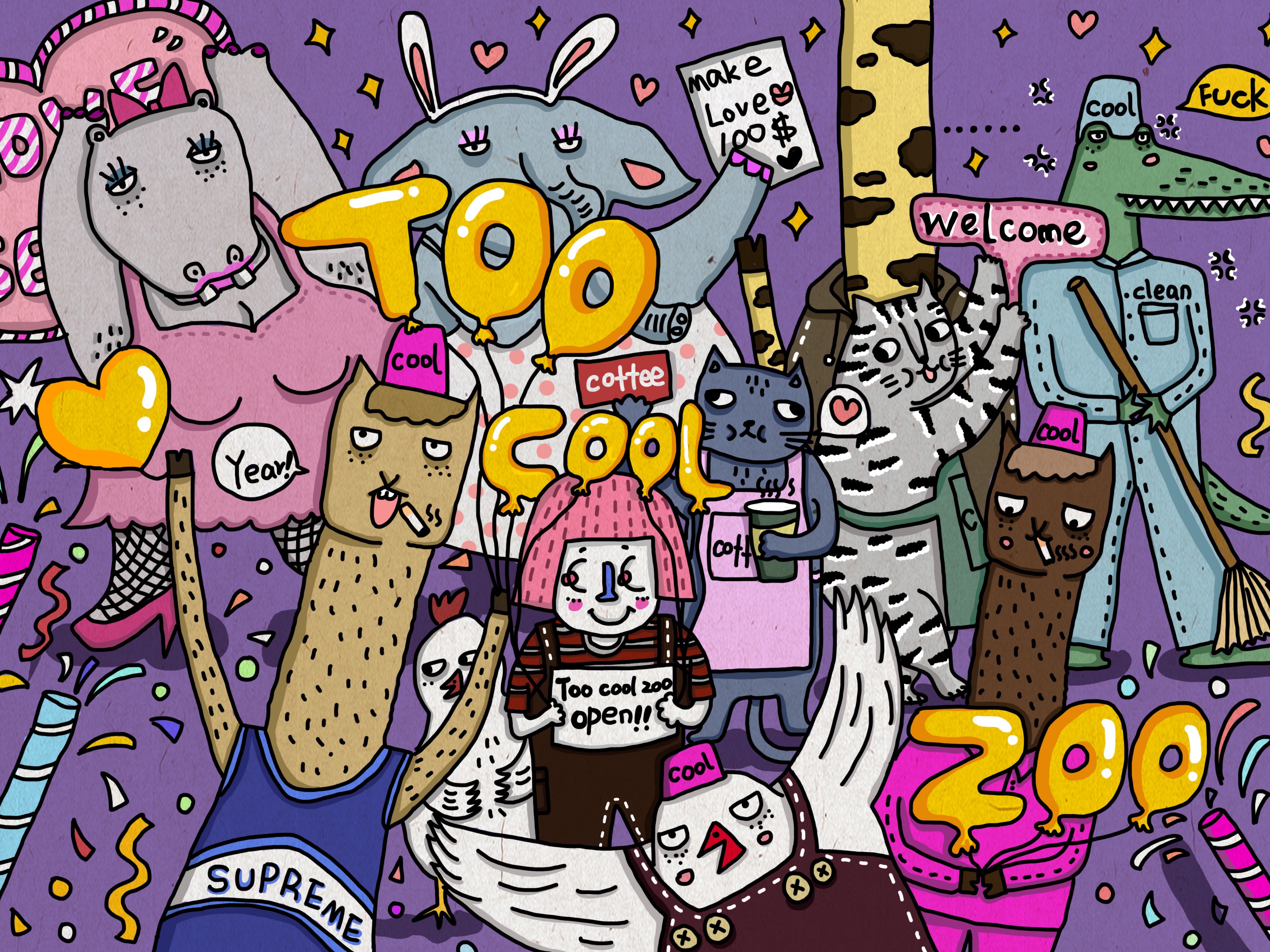 Too Cool Zoo的试营业_莫式恋乳癖-站酷ZCOOL