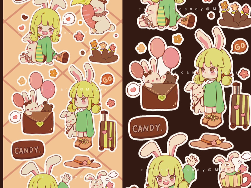 可爱手帐：CANDY🐰_亮晶晶的日常-站酷ZCOOL