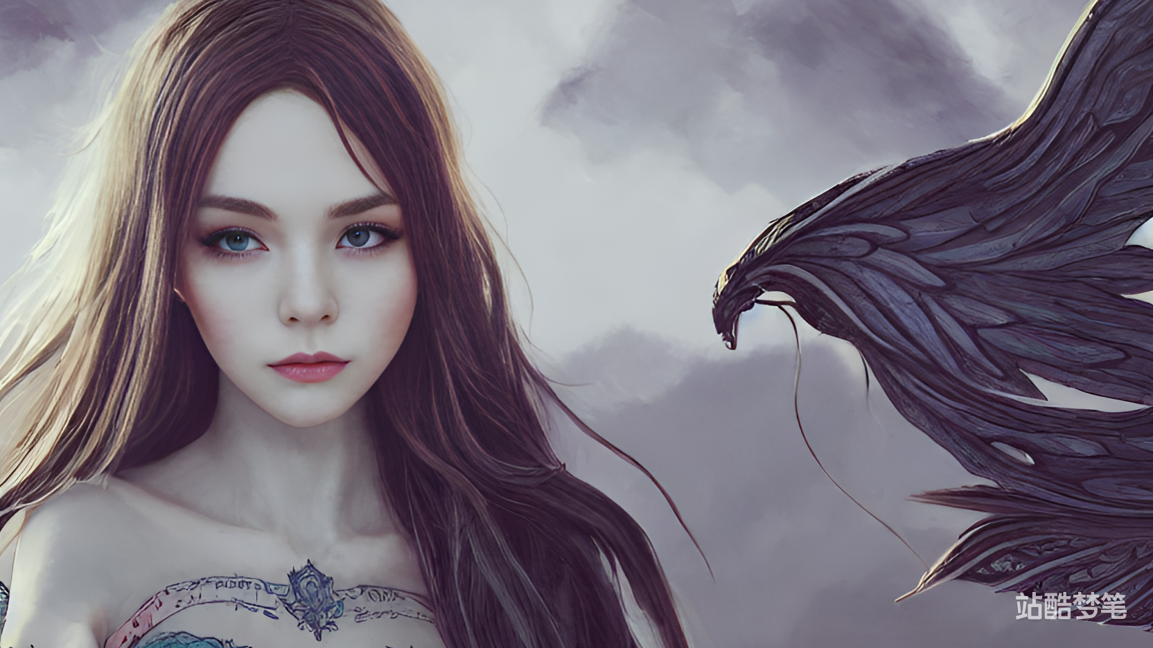 #站酷梦笔#森系，女精灵，翅膀，，插画,虚幻引擎_liliwanx-站酷ZCOOL