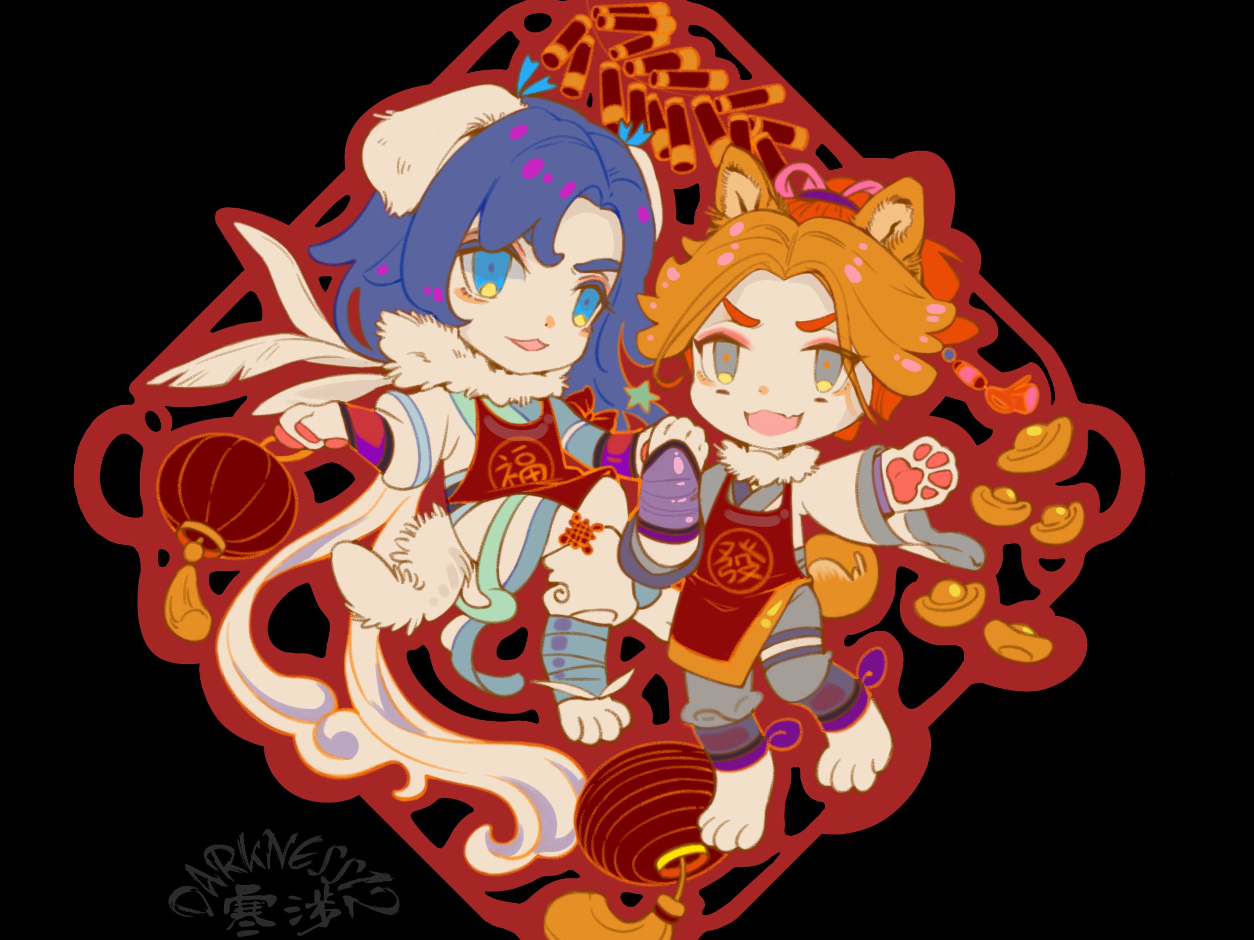 一个同人窗花设计_寒涉darkness-站酷ZCOOL