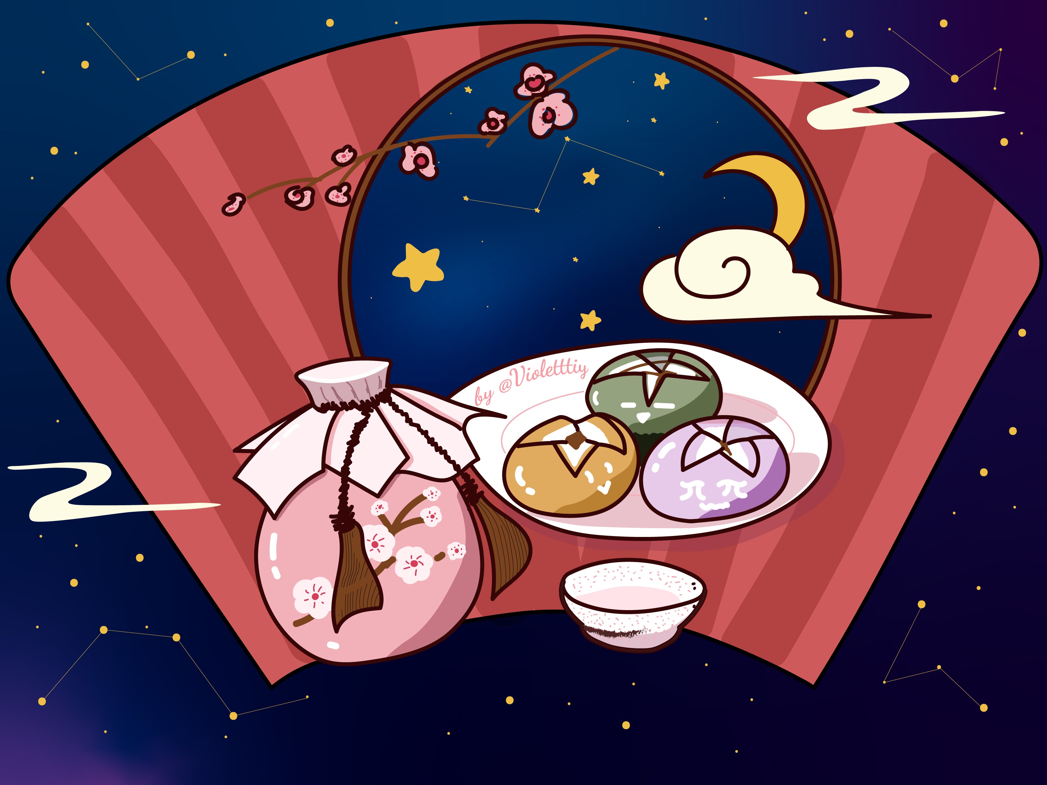 月下梅花酒_violettiy-站酷ZCOOL