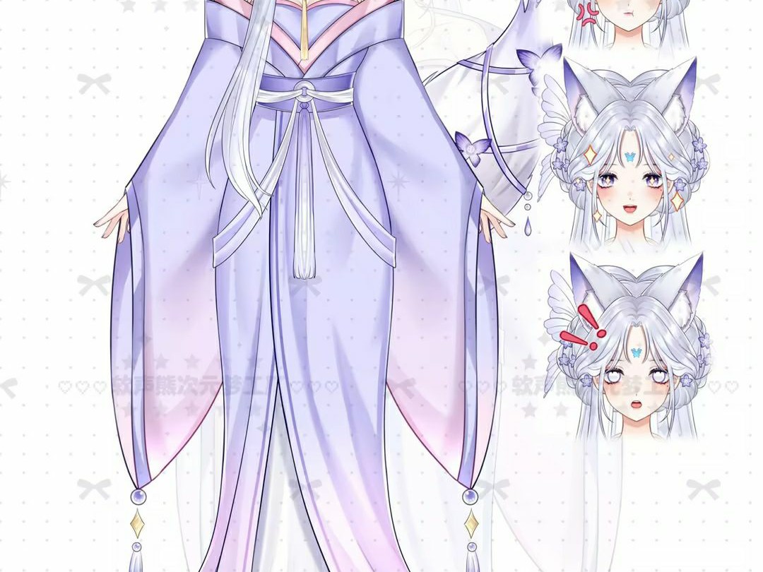 live2d虚拟主播形象定制vtuber定制立绘定制_软声小熊-站酷ZCOOL