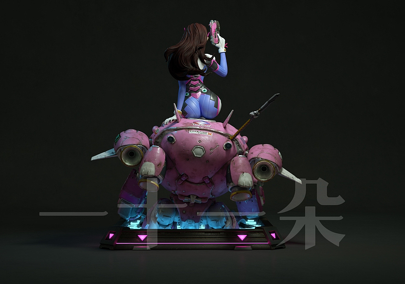 Dva gk雕像 手办 建模及渲染图展示_一十一朵-站酷ZCOOL