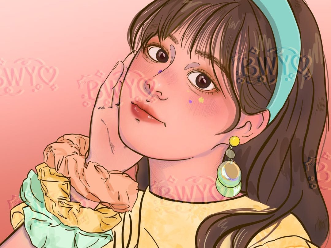 少女写真手绘版_BWYI手绘-站酷ZCOOL
