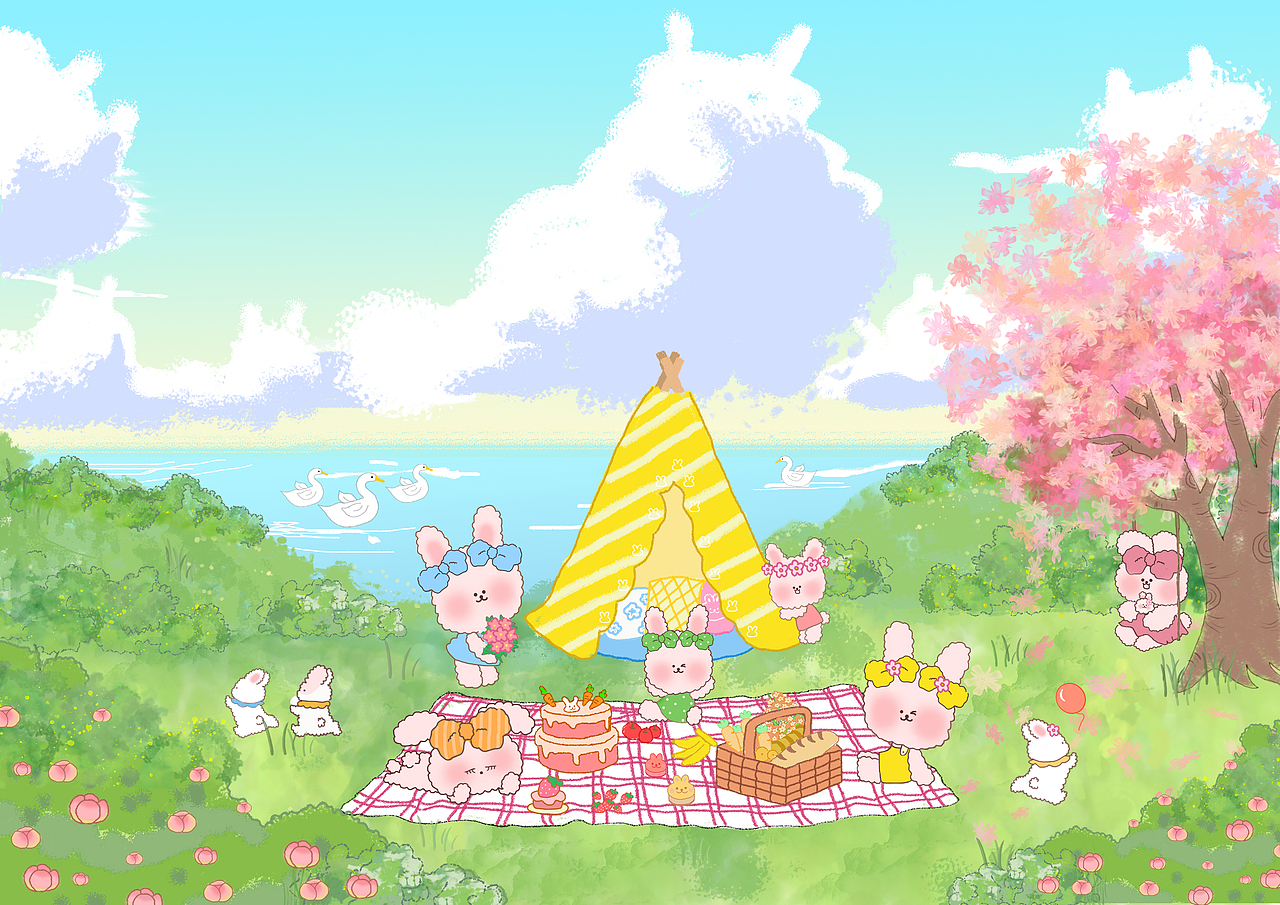 兔子的野餐_猫小咪qiqi-站酷ZCOOL