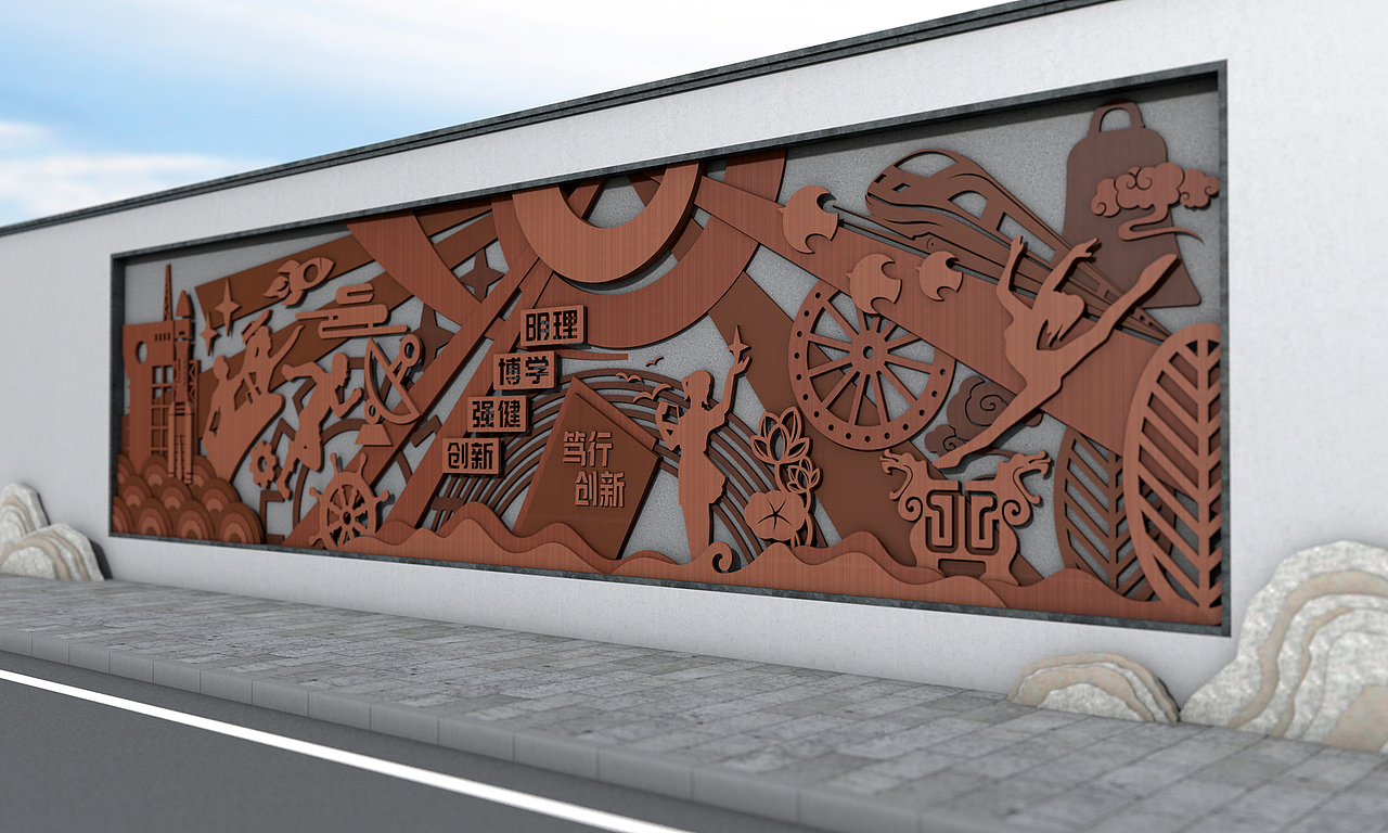 校园浮雕_自然设计cml-站酷ZCOOL