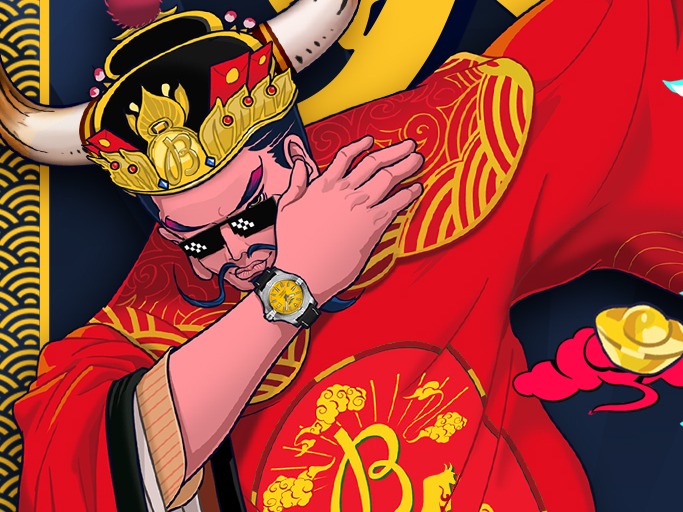 插画 | 百年灵 迎财神 百事皆灵!_阿Kun阿Kun-站酷ZCOOL