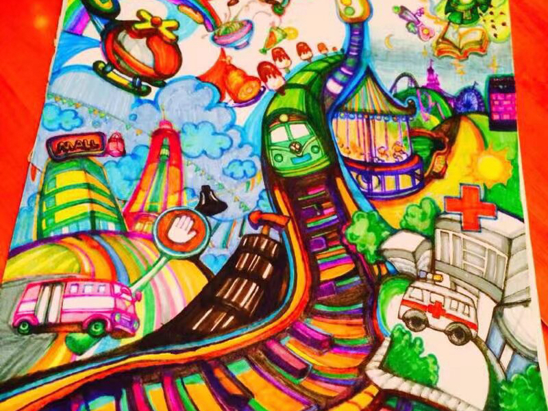 一张A4一把水彩笔 留住我的童年_猫的左肩-站酷ZCOOL