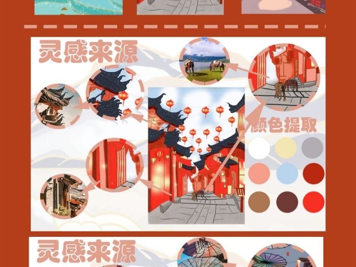 丽江景点插画_柚子茶hope-站酷ZCOOL