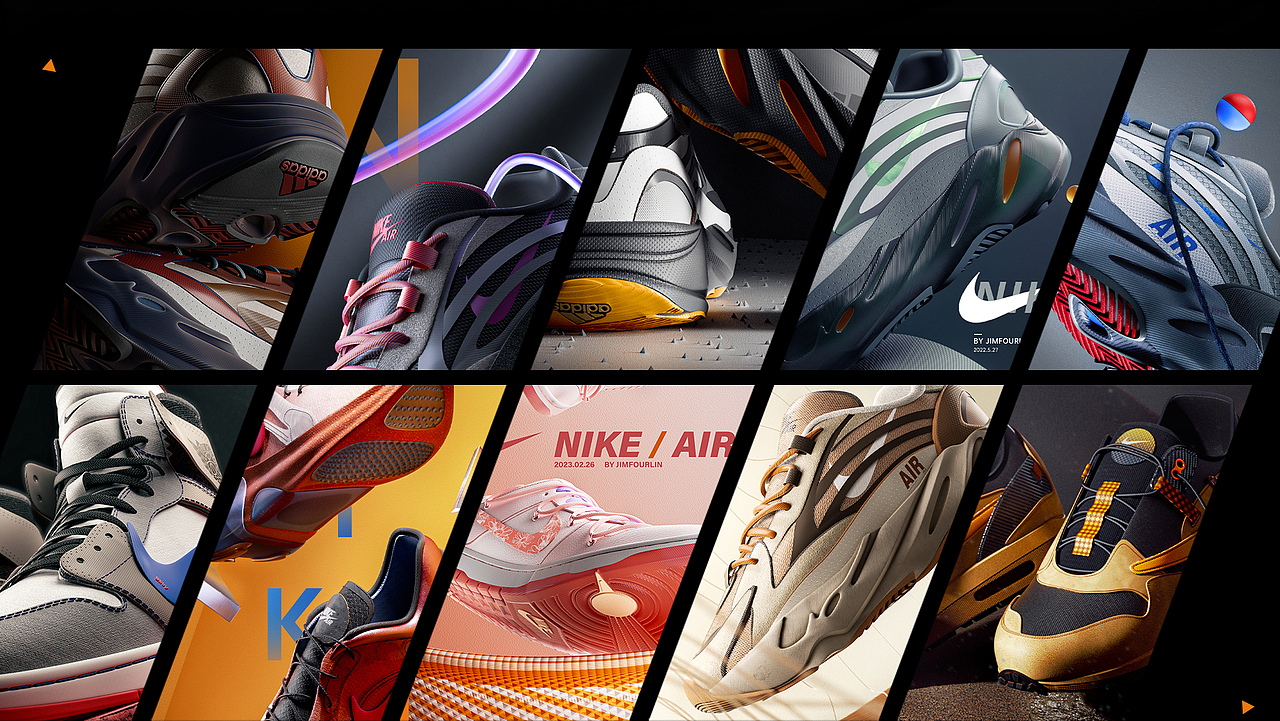 NIKE & ADIDAS 鞋子渲染_JIMFOUR林-站酷ZCOOL