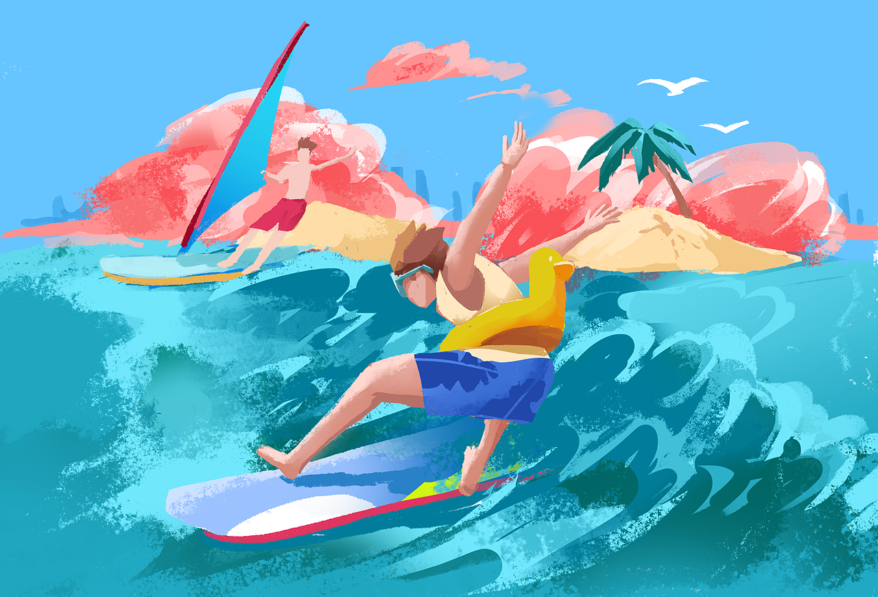 夏日冲浪_垚鑫XING-站酷ZCOOL