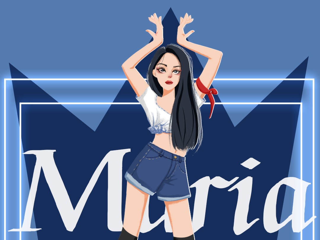 Maria舞蹈小插画_大熊酱真香-站酷ZCOOL