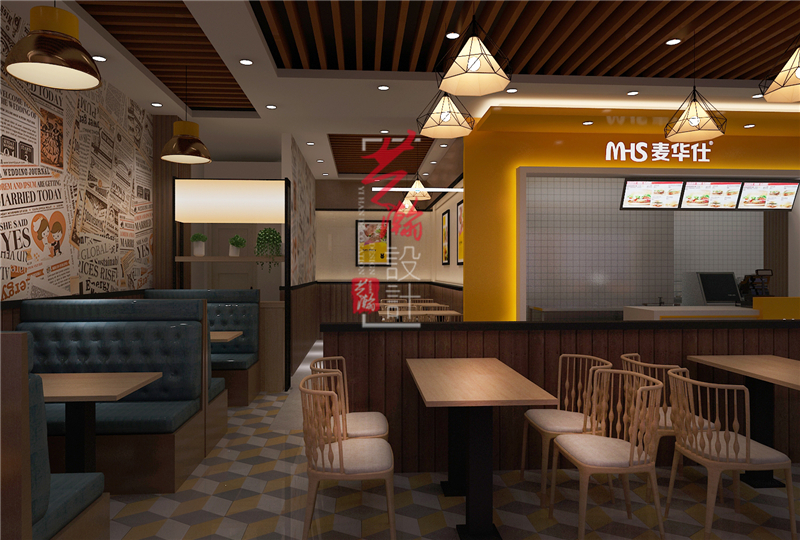 快餐厅效果图设计店铺设计烧烤店设计小吃店_艺瀚设计中心-站酷ZCOOL