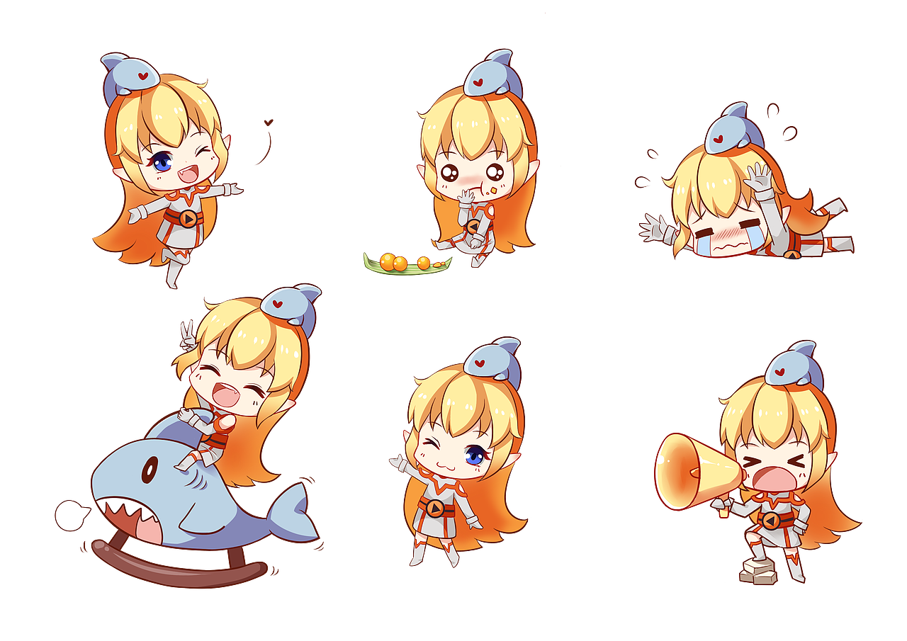 斗鱼 鲨鱼娘Q版表情包_Misa酱-站酷ZCOOL