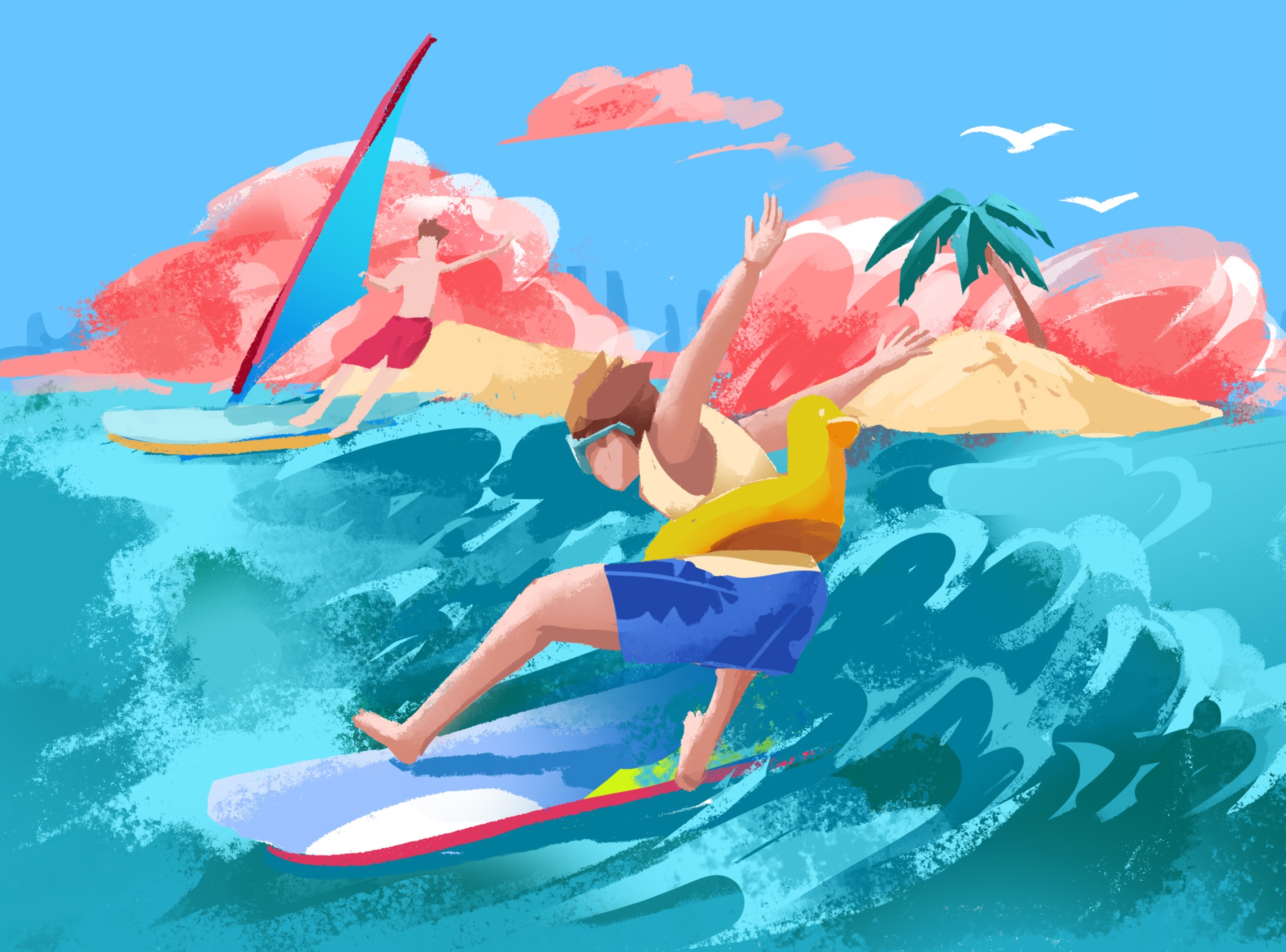 夏日冲浪_垚鑫XING-站酷ZCOOL