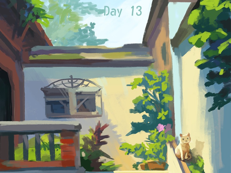 小清新阳光一角临摹_toya恣意绘-站酷ZCOOL