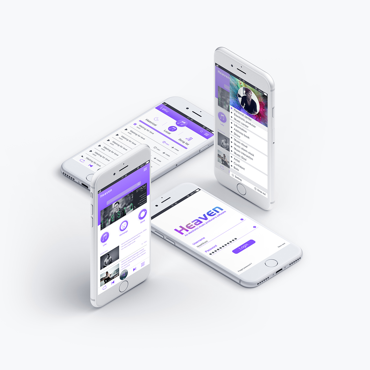 Mask Draft丨Heaven 音乐UI界面设计（一）_Mask楊-站酷ZCOOL
